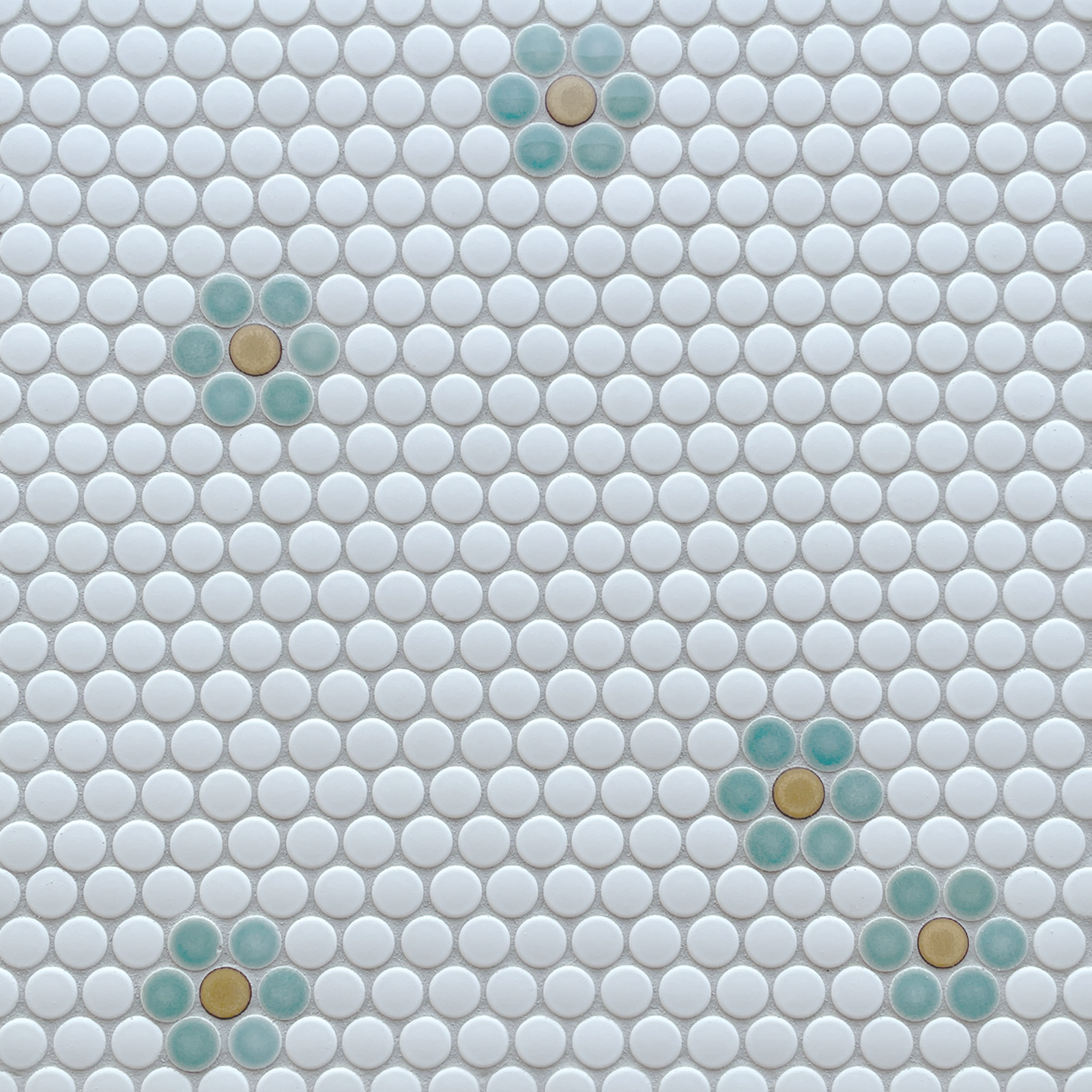 Penny Round Daisy Patch (12" x 12") Lily Matte – Geon Tile