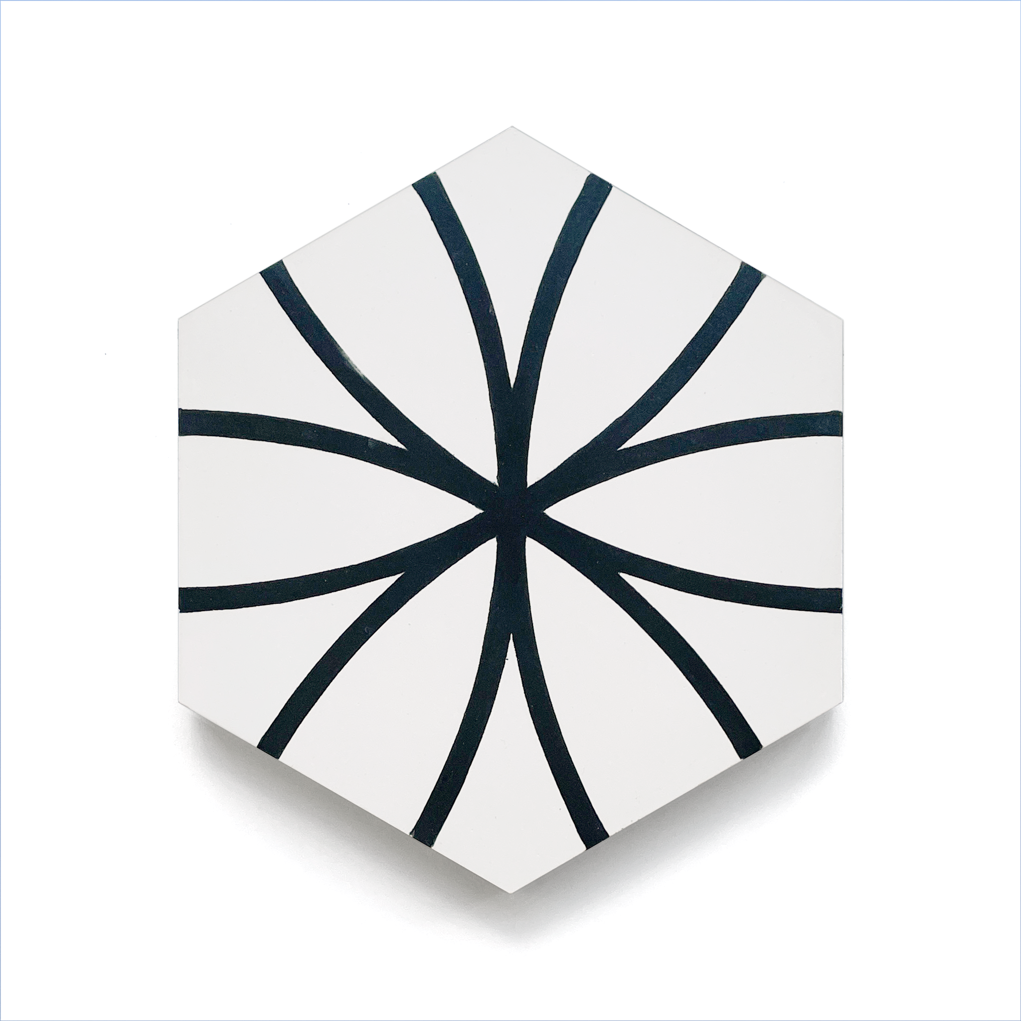 Sacred Geometry Hexagon (8" x 9") Warm White/Black – Geon Tile